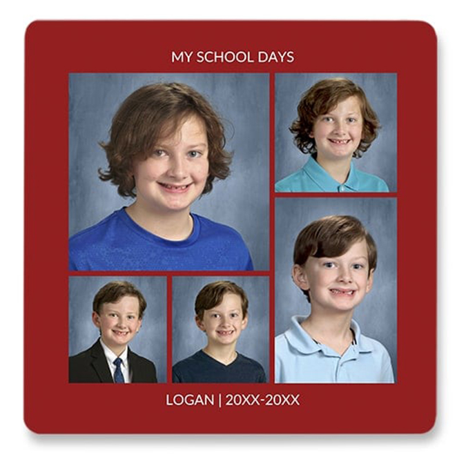 3x3 Red Five Photo w/Text Magnet | MyCollection.Lifetouch.com